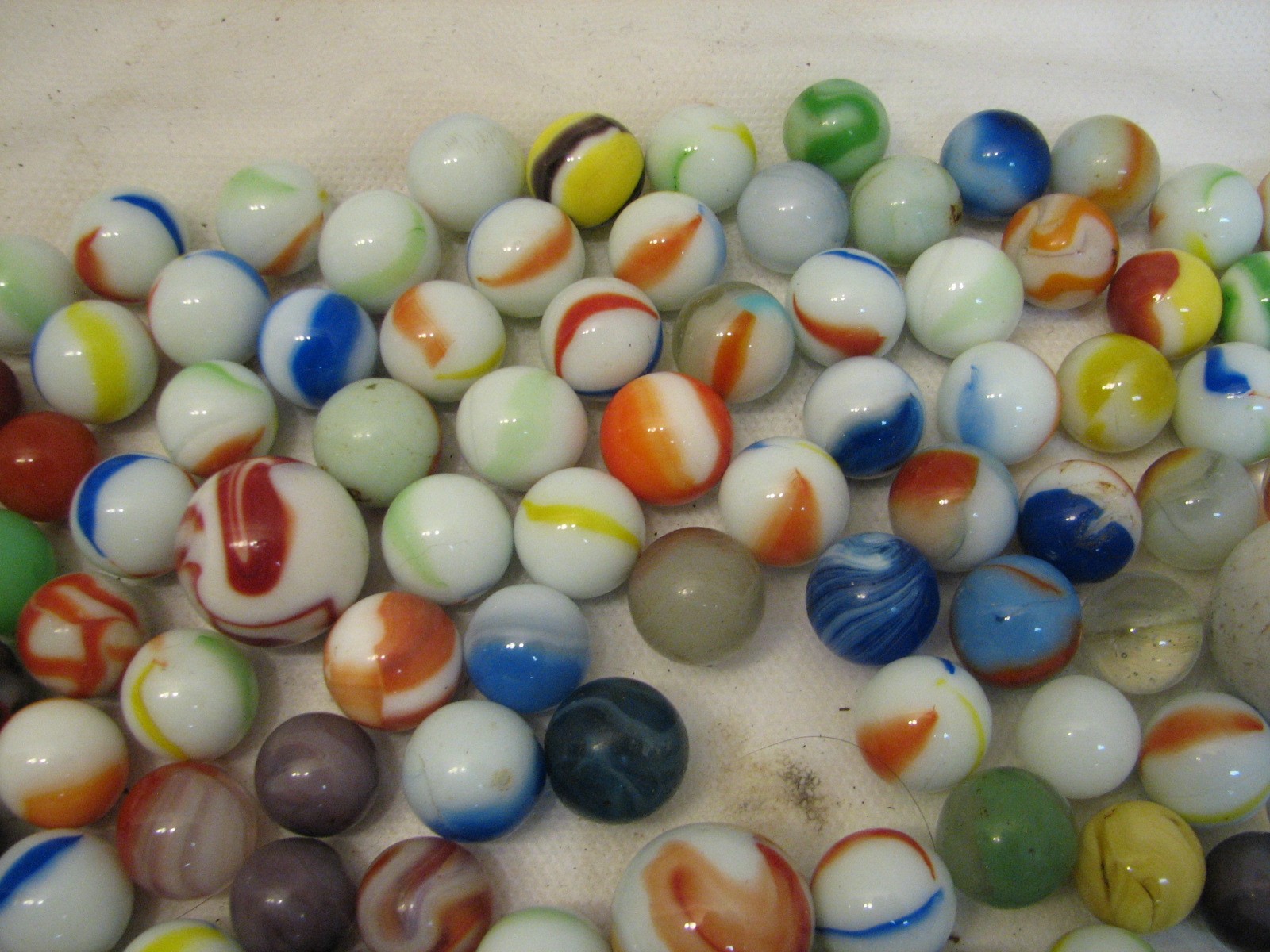 Large Estate Lot Marbles Shooter Ox Blood Aggie Swirl Agate Tiger Glass ...