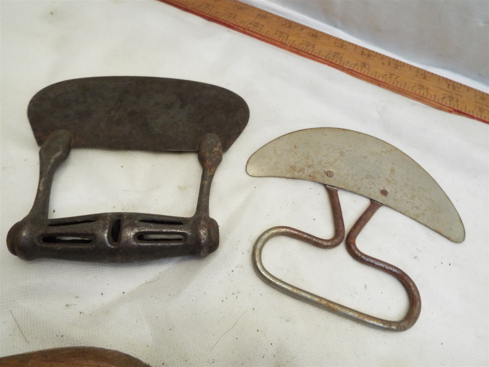 Vintage Kitchen Primitive Food Chopper Blade Lot Cast Iron Wood Tool ...