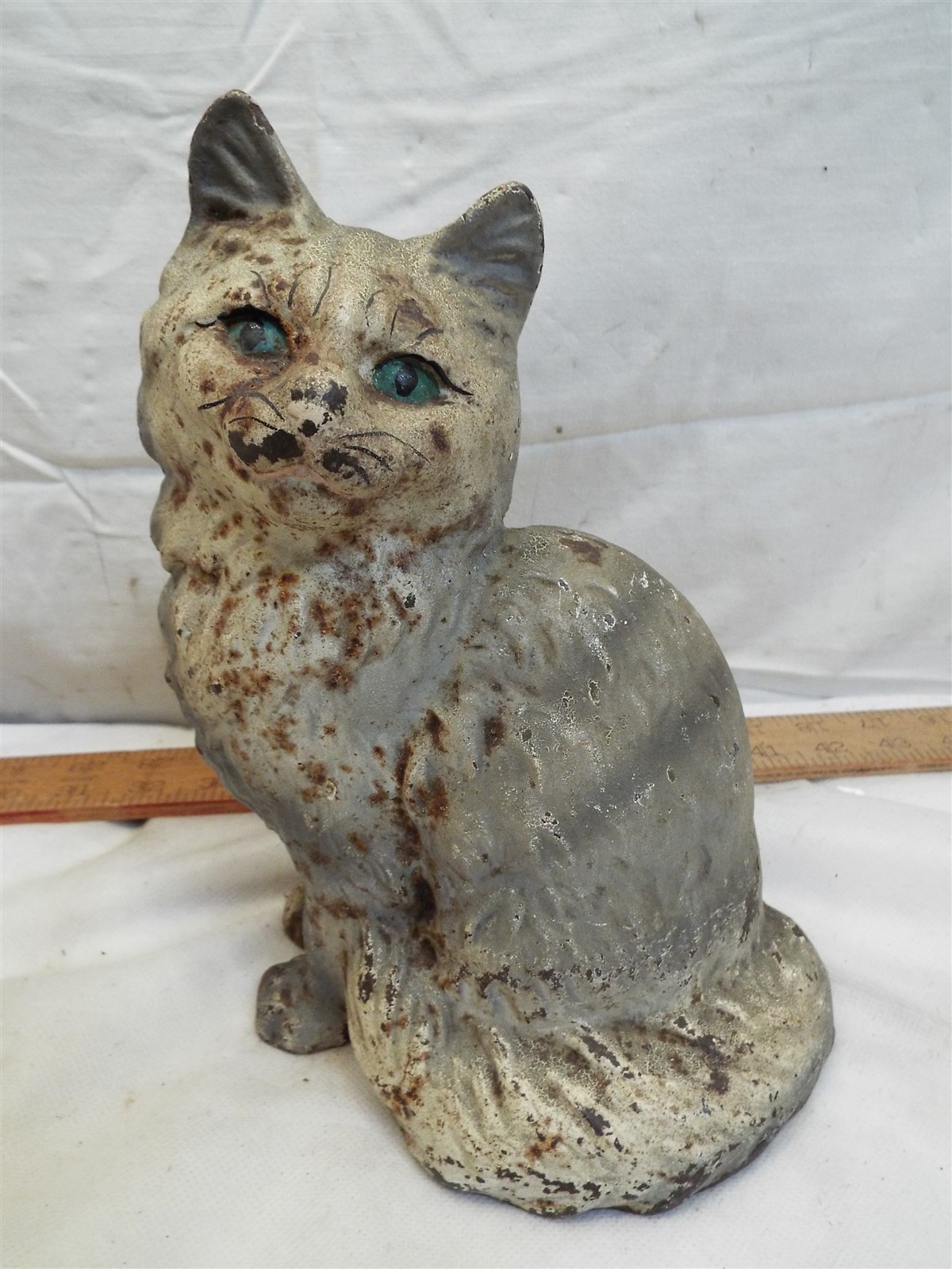 Early Hubley Cat Door Stop Painted Figurine Signed Lancaster PA Figural ...